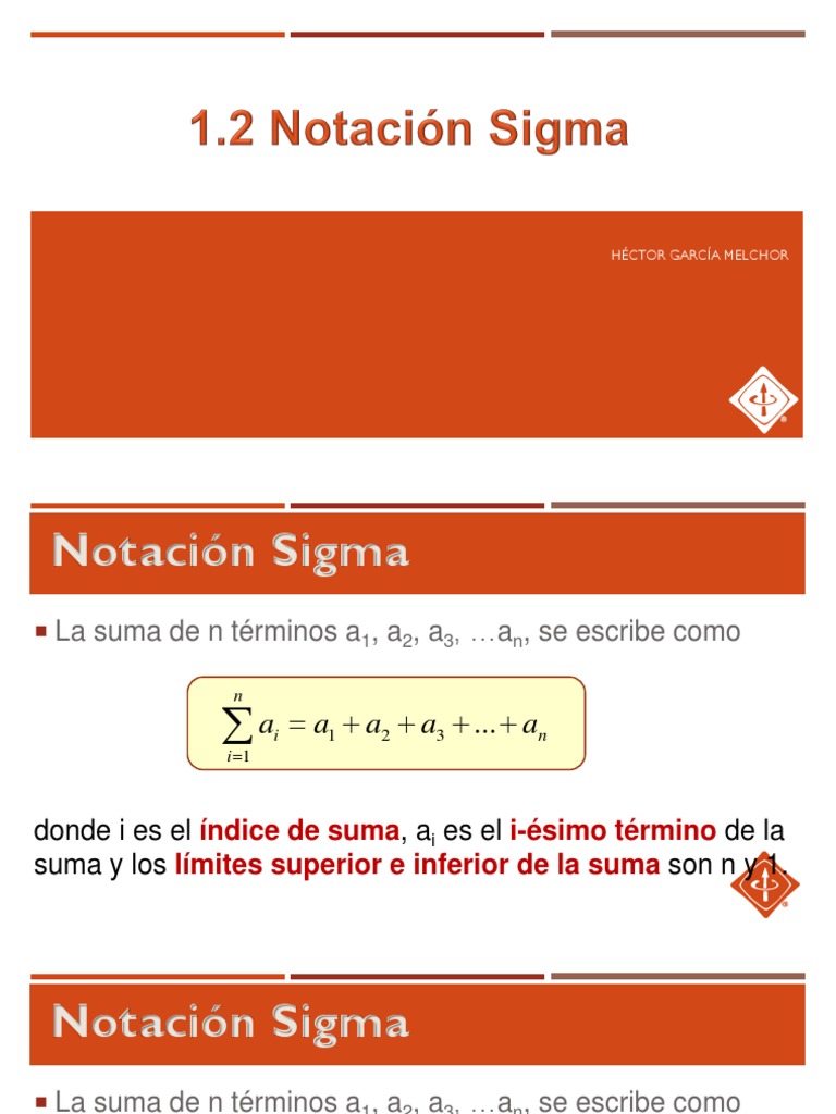 1.2 Notación Sigma | PDF