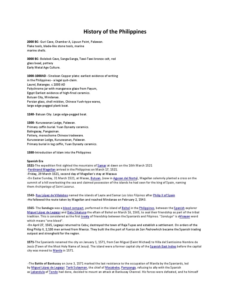 History of The Philippines | PDF | Spanish Colonization Of The Americas ...