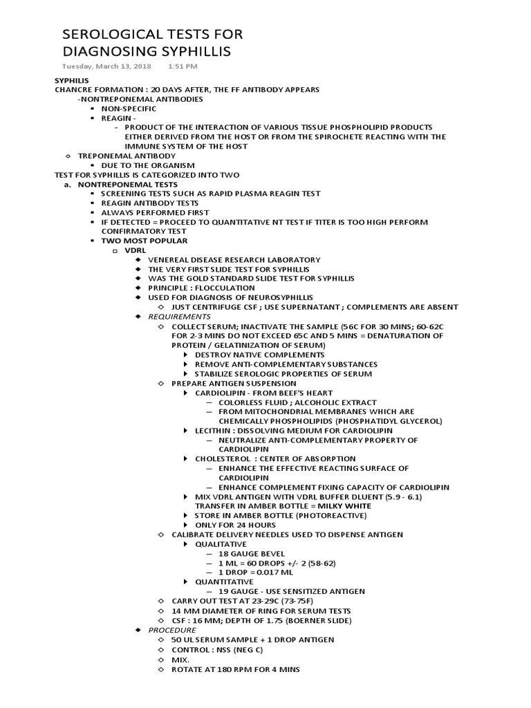 Serological Tests For Diagnosing Syphillis: Syphilis | PDF | Antibody ...