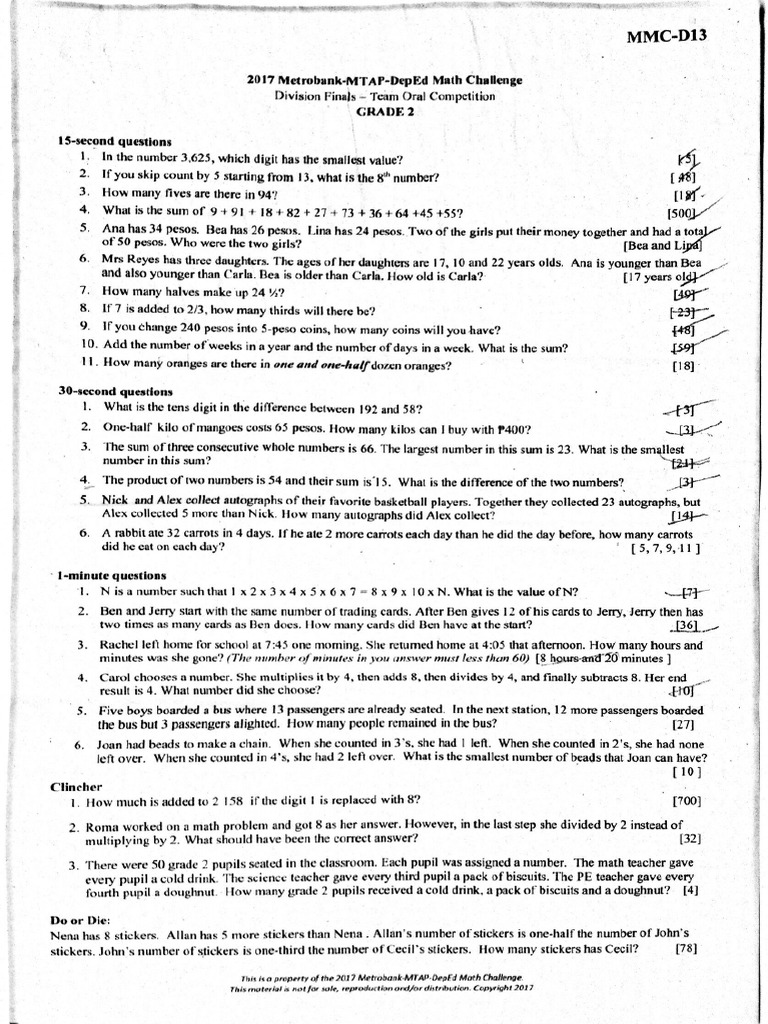 Mtap Grade 2 PDF | PDF