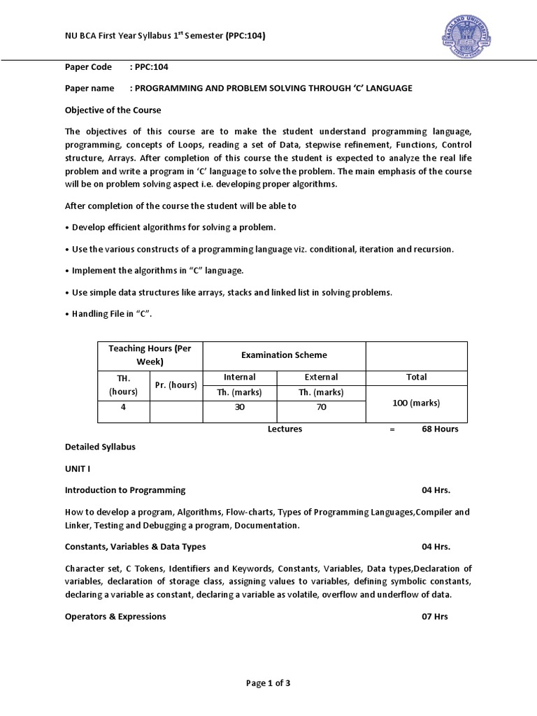 104 Programming And Problem Solving Through C Language Pdf Pointer Computer Programming