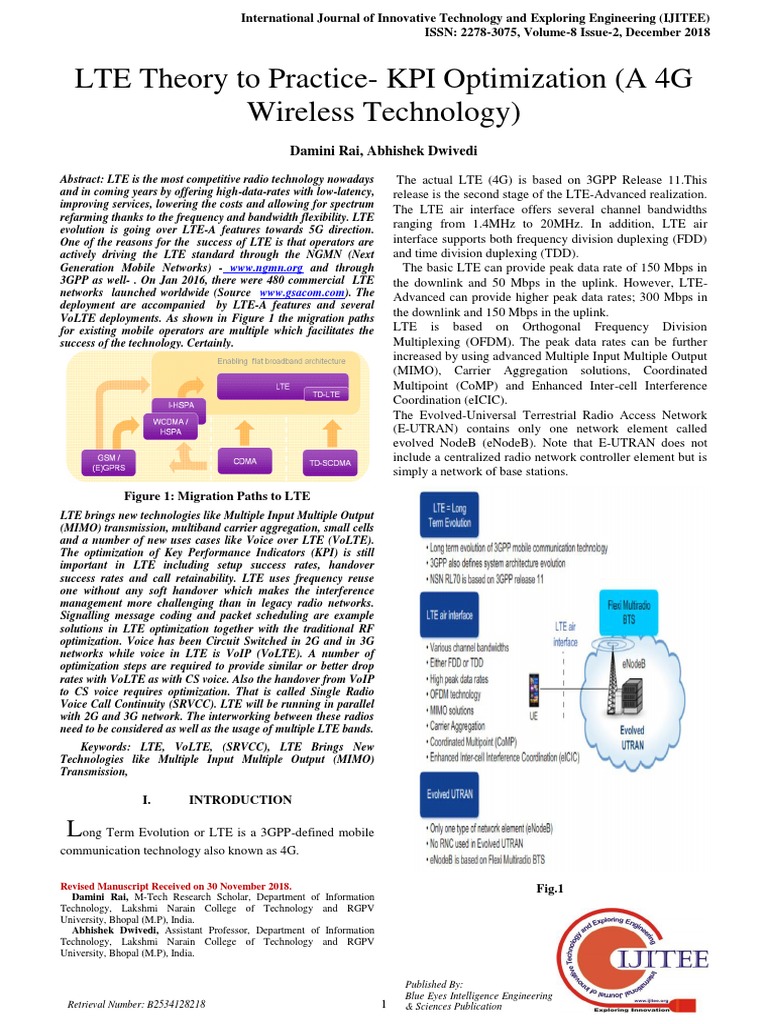 LTE Theory To Practice-KPI Optimization (A 4G Wireless Technology ...