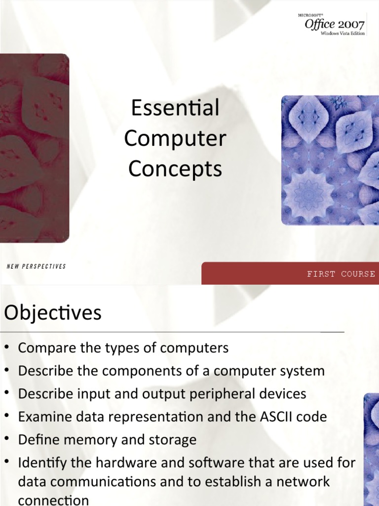 Essential Computer Concepts: First Course | PDF | Computer Data Storage | Personal Computers