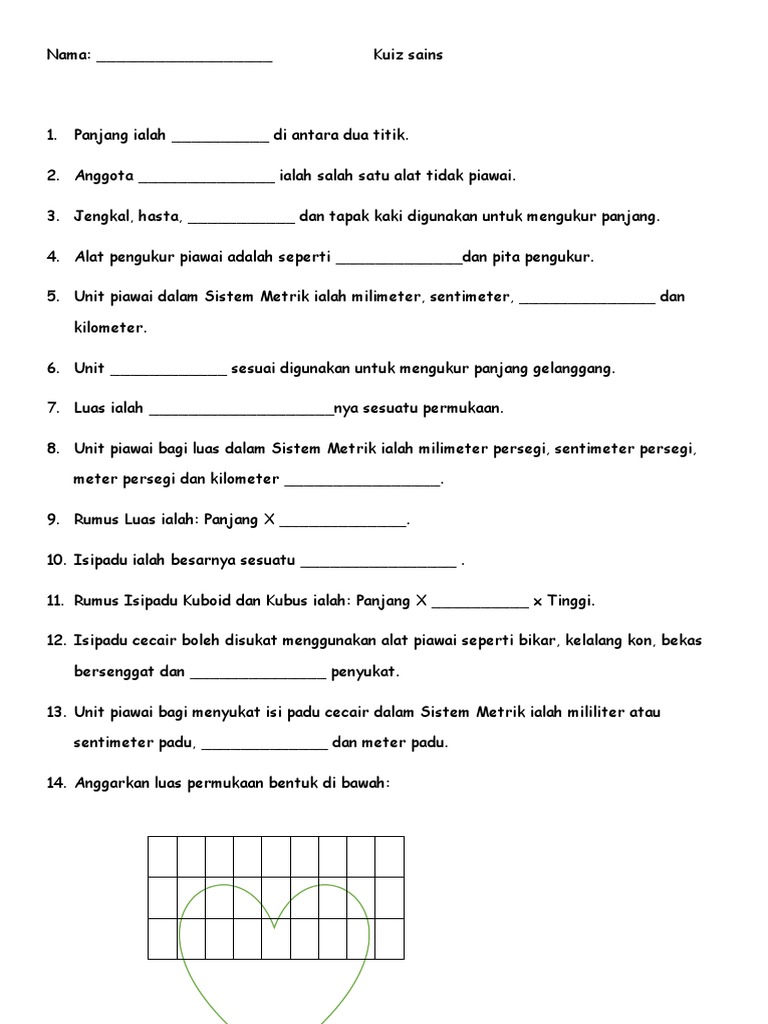 Kuiz Sains Tahun 4 Pdf