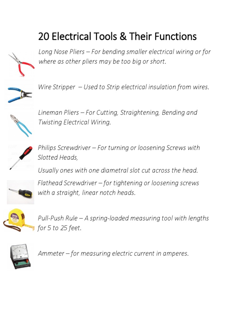 20 Electrical Tools | PDF | Components | Mechanical Engineering