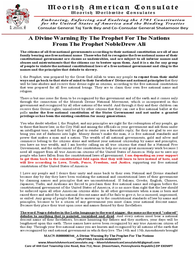 MACN-R000000346 - A Divine Warning by The Prophet For The Nations | PDF ...