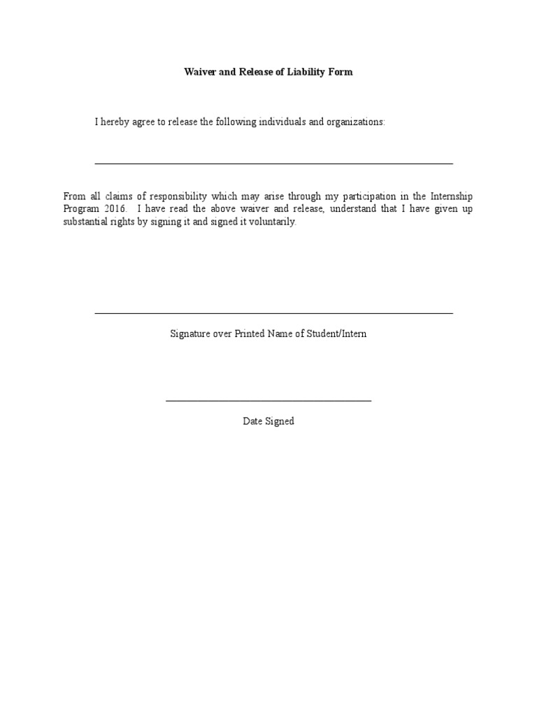 Waiver Sign Form | PDF