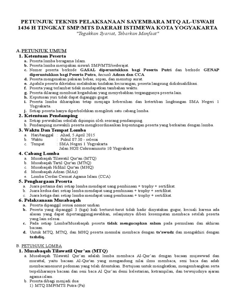 Juknis MTQ Revisi | PDF