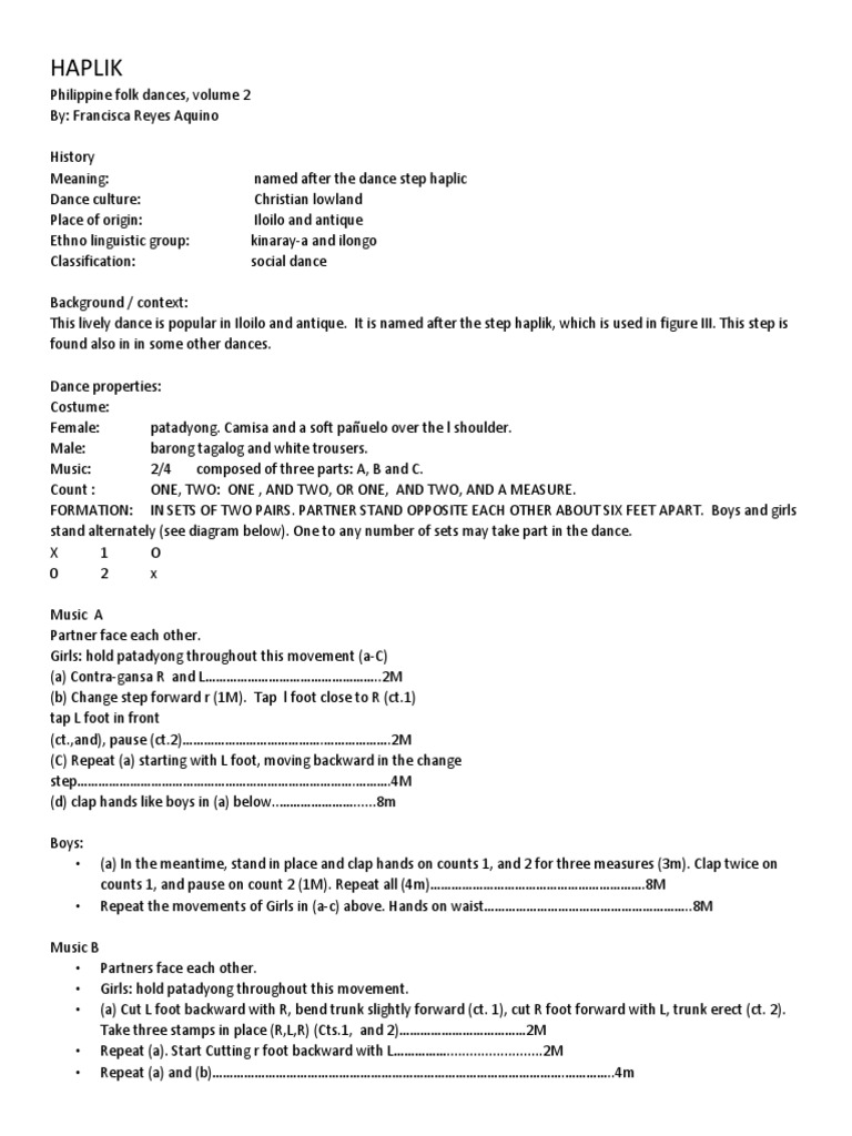 Haplik Dance: Steps and Costumes | PDF | Dances | Performing Arts