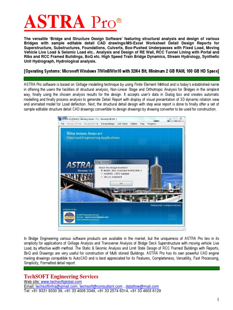Tech Specifications (ASTRA Pro) (Bridge Design) (Mail) | PDF | Truss ...
