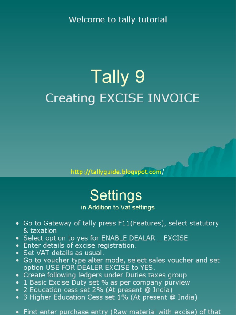 Tally 9 Excise Invoice | PDF | Career & Growth | Business