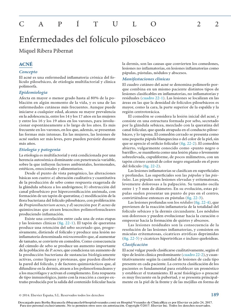 Acné y Rosácea (Enf. Folículo piloso) | PDF | Ciencias de la Salud ...