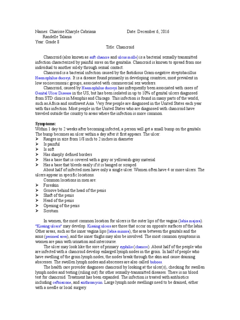 Soft Chancre Ulcus Molle: Symptoms | PDF | Medical Specialties ...