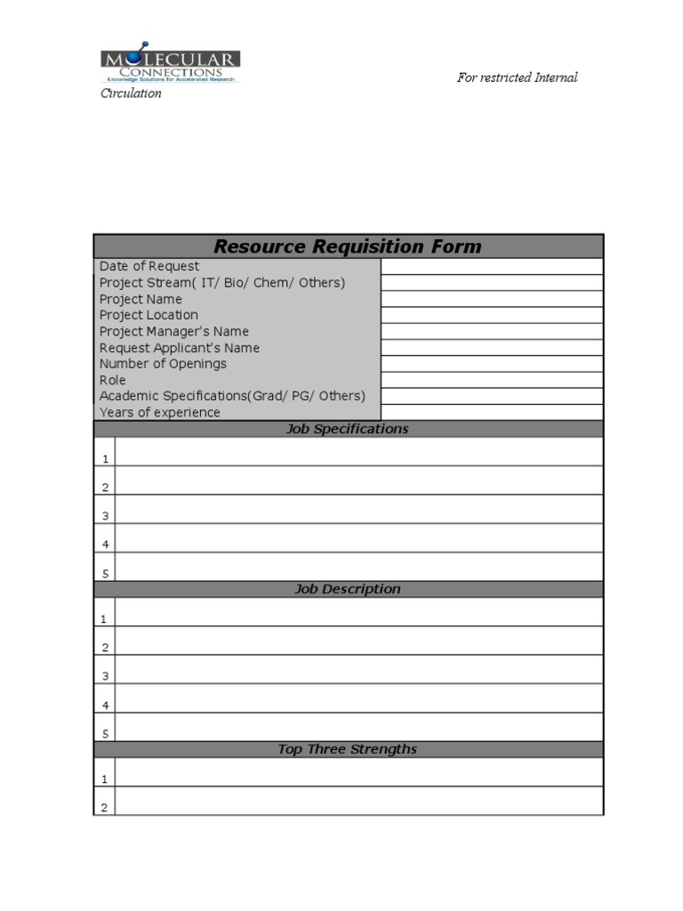 Resource Requisition Form | PDF