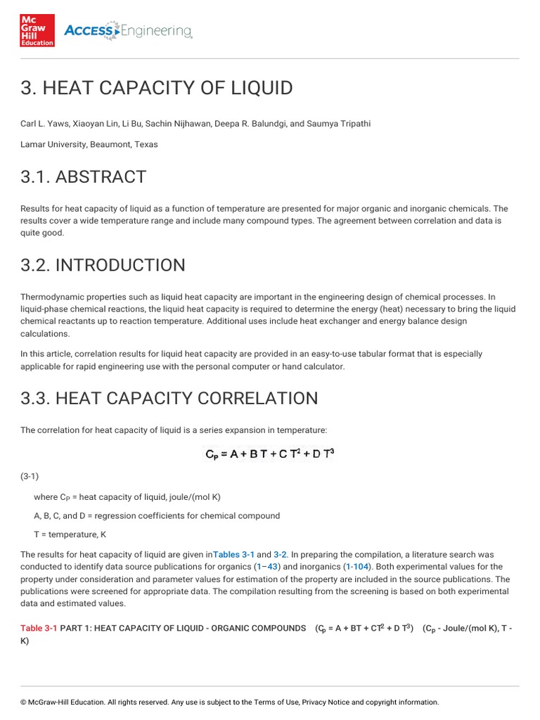 Heat Capacity of Liquid | PDF | Heat Capacity | Heat