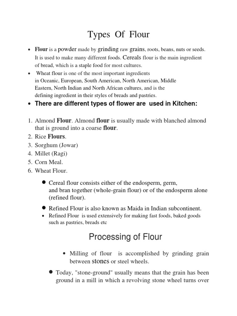 Types of Flour | PDF | Flour | Maize