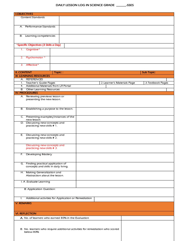 Enriched Daily Lesson Log for Science | PDF | Learning | Teachers