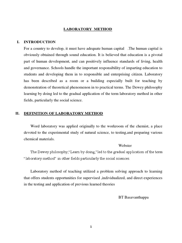 Laboratory Method | PDF | Scientific Method | Teachers