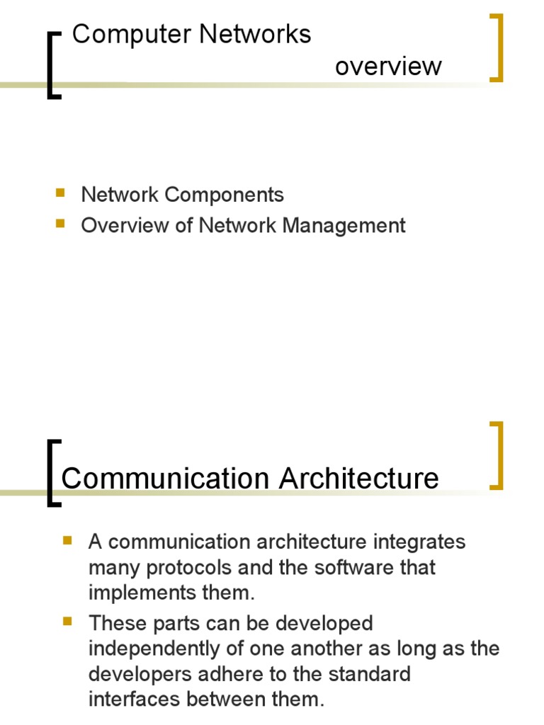 An In-Depth Overview of Computer Network Components, Architecture, Management and Protocols ...