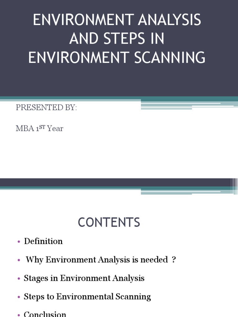 Environment Analysis and Steps in Environment Scanning | PDF ...