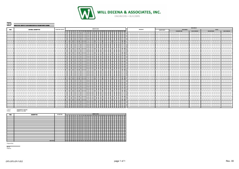 TEMPLATE - Look Ahead Schedule | PDF