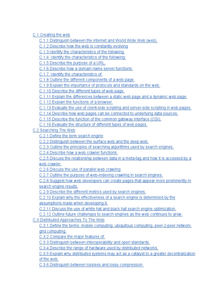 Computer Science, Option C-Web Science | PDF | Search Engine Optimization | World Wide Web