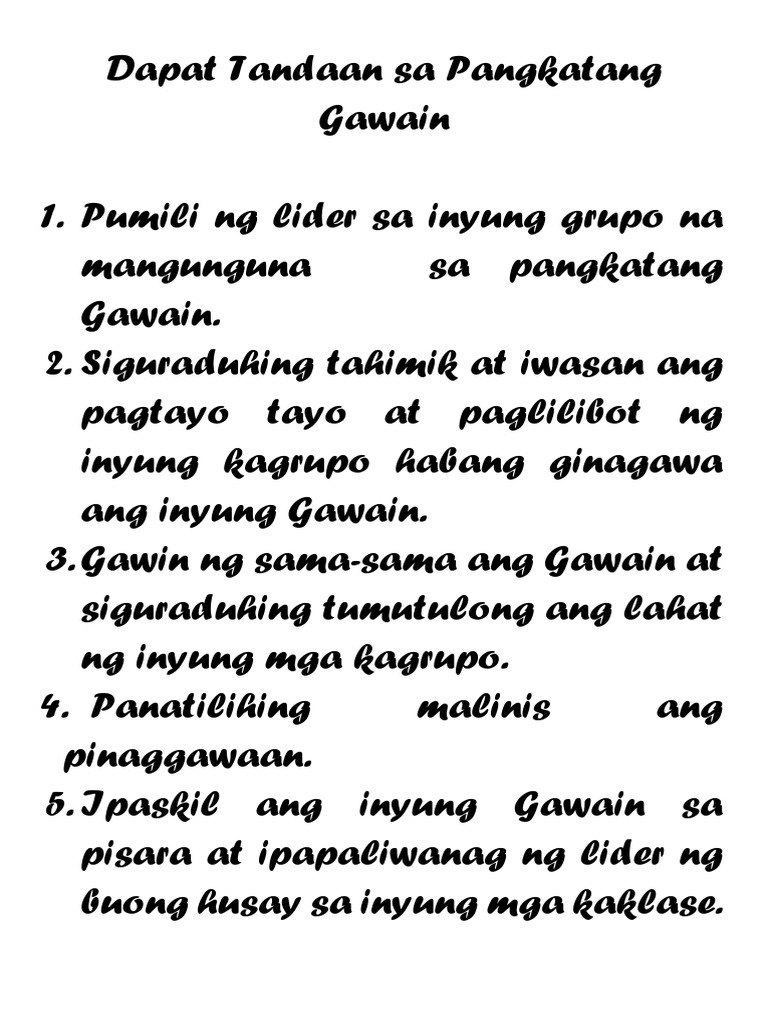 Dapat Tandaan sa Pangkatang Gawain.docx