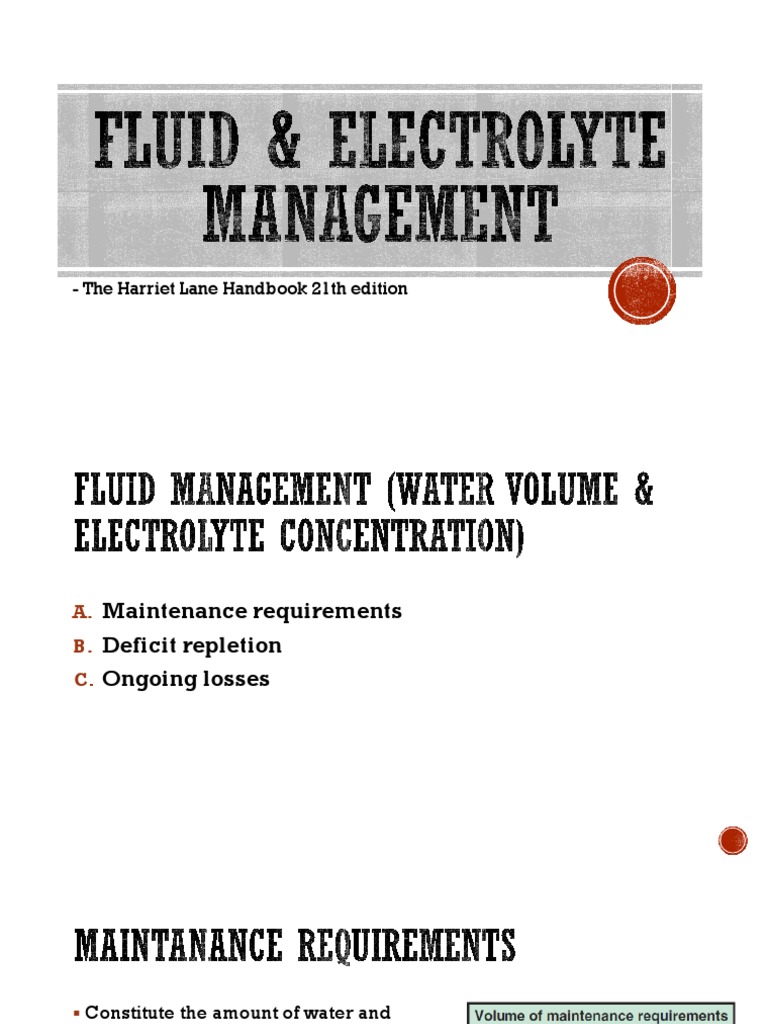 FLUID & Electrolyte Management | PDF | Dehydration | Medical Specialties