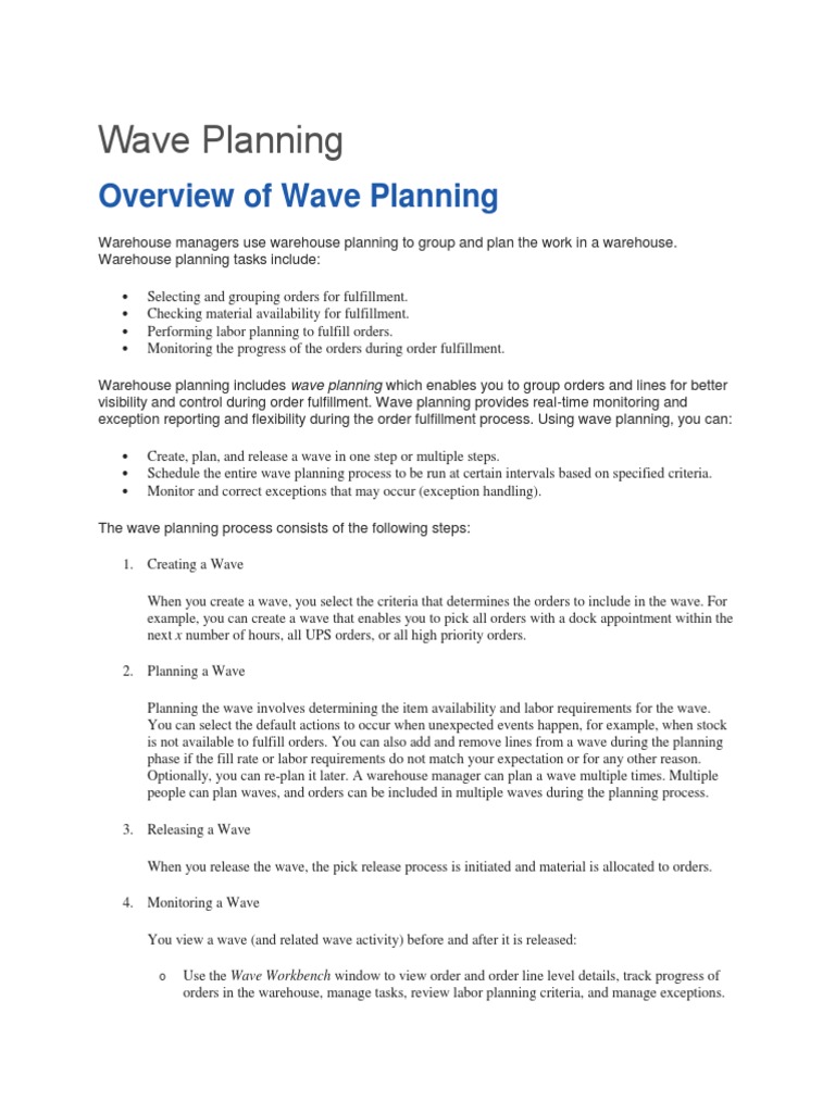 Overview of Wave Planning | PDF | Directory (Computing) | Computer File