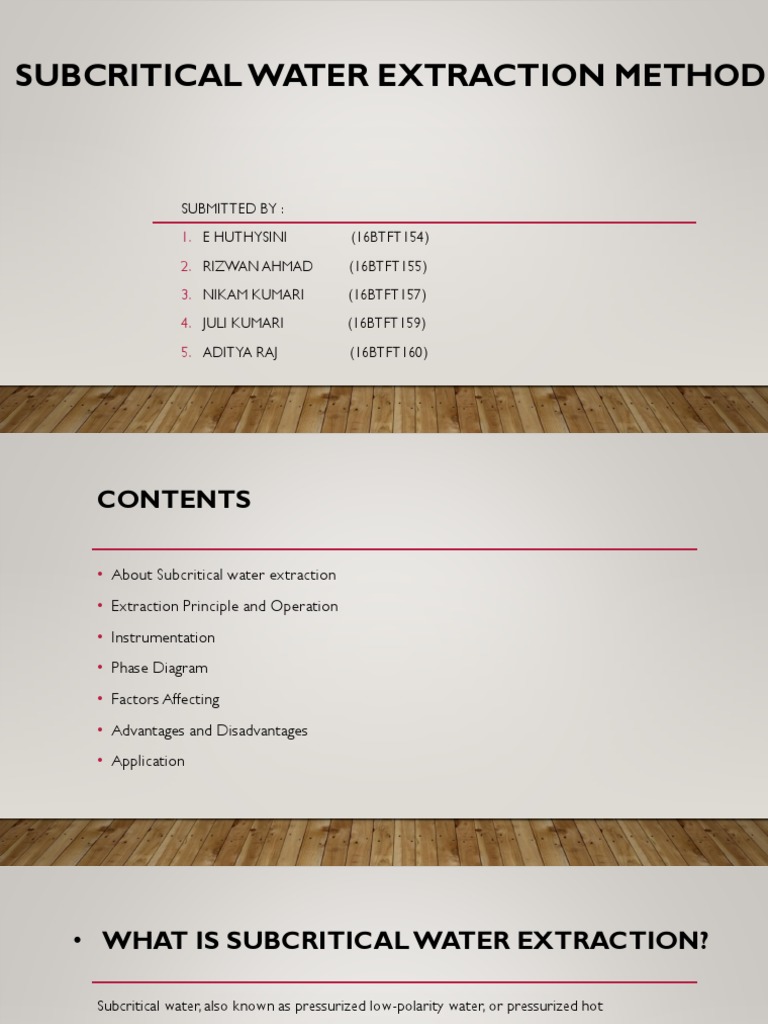 Subcritical Water Extraction Overview | PDF | Water | Continuum Mechanics