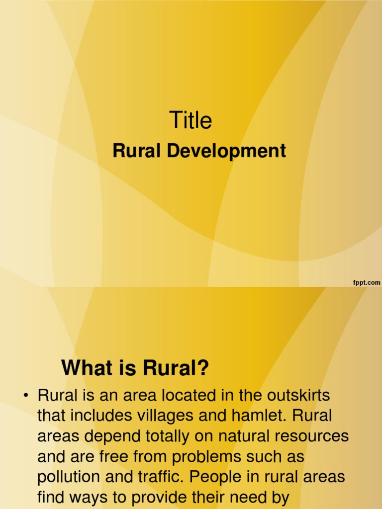 Rural and Urban Development Meaning | PDF | Rural Development ...