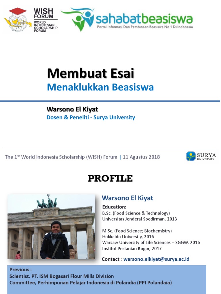 Warsono El Kiyat - Membuat Essay, Menaklukkan Beasiswa | PDF | Sains & Matematika