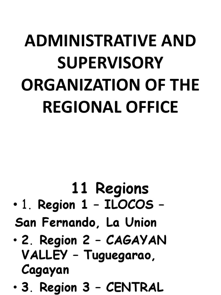 Regional Office Administrative Structure | PDF | State School | Head ...