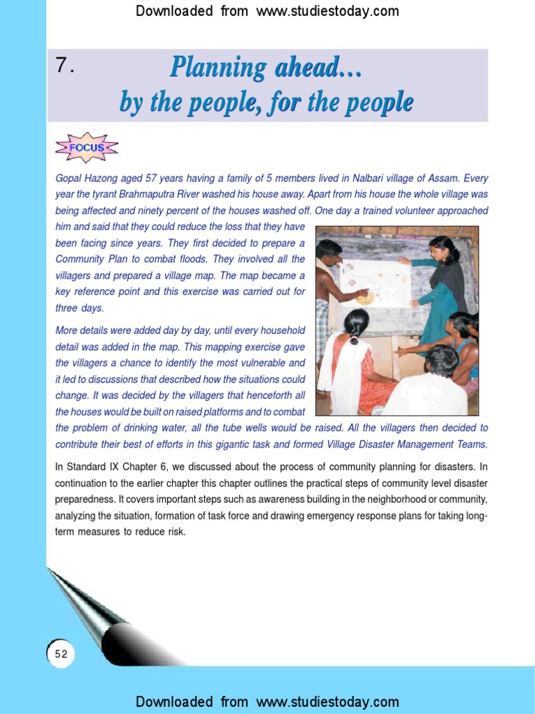 CBSE Class 10 Disaster Management-Planning Ahead PDF | PDF | Emergency ...