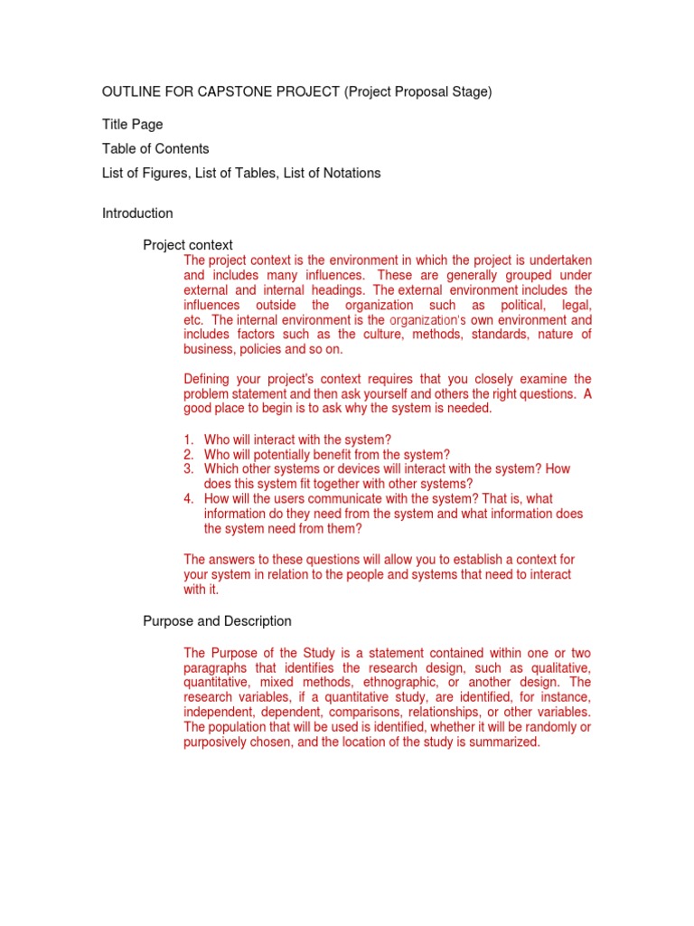 Outline For Capstone Project 2015 | PDF | System | Qualitative Research