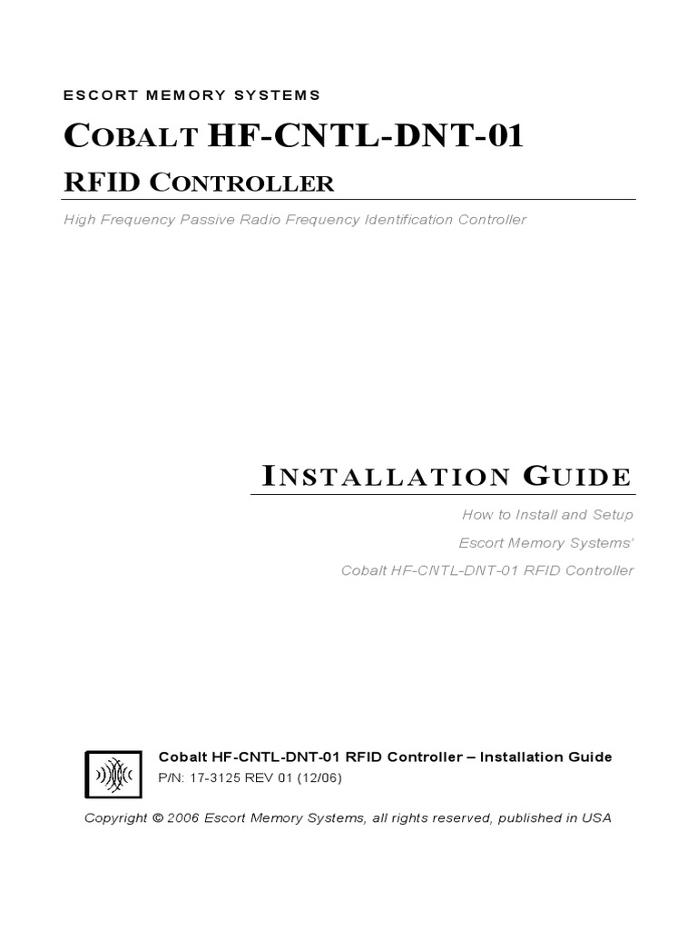 17 3125 REV01 - HF CNTL DNT 01 - Install - Guide PDF | PDF | Electrostatic Discharge | Input/Output
