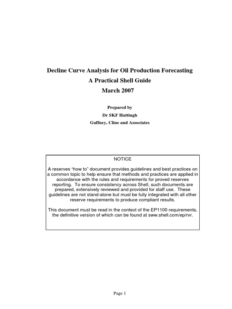 Decline Curve Analysis For Oil Production Forecasting | PDF ...