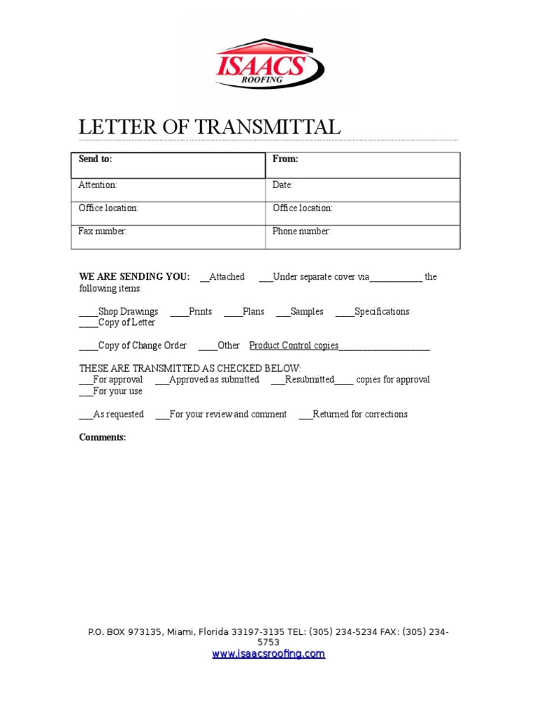Letter of Transmittal: Send To: From | PDF | Career & Growth | Business