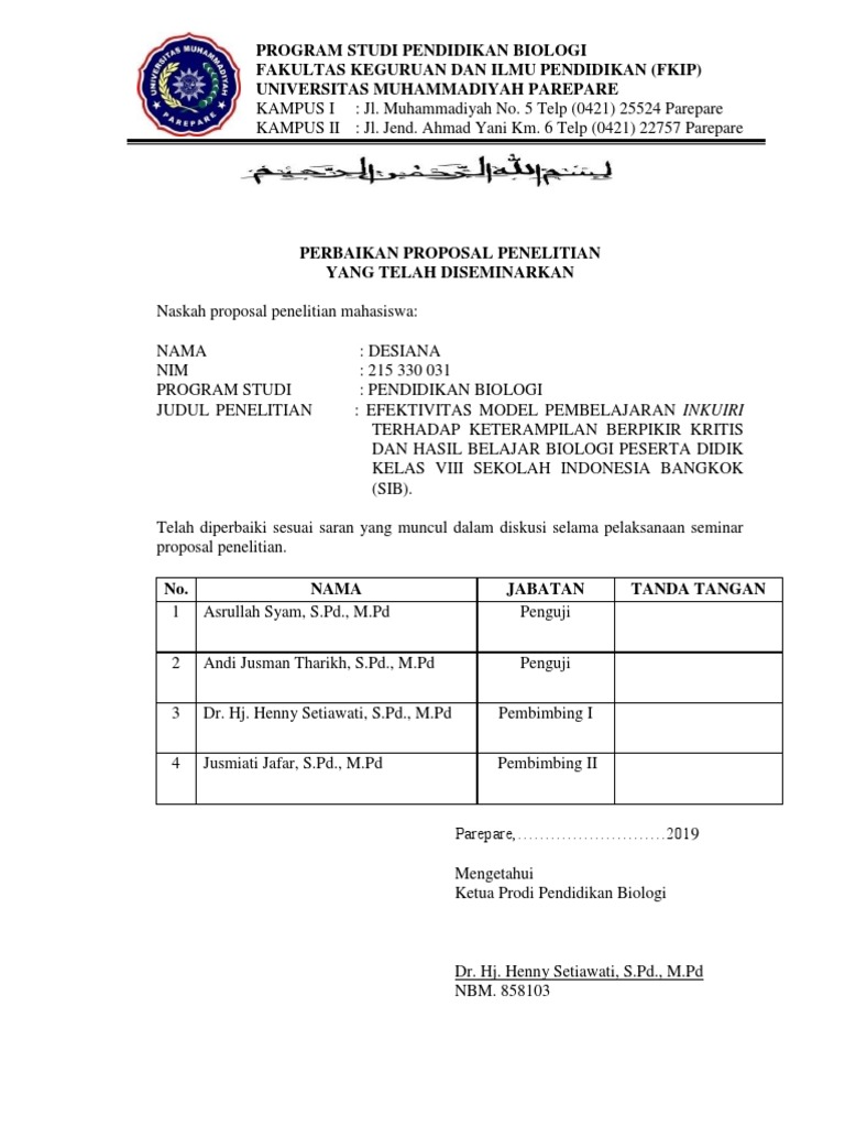 Format TTD Revisi Penelitian Umpar | PDF | Pengembangan Diri ...