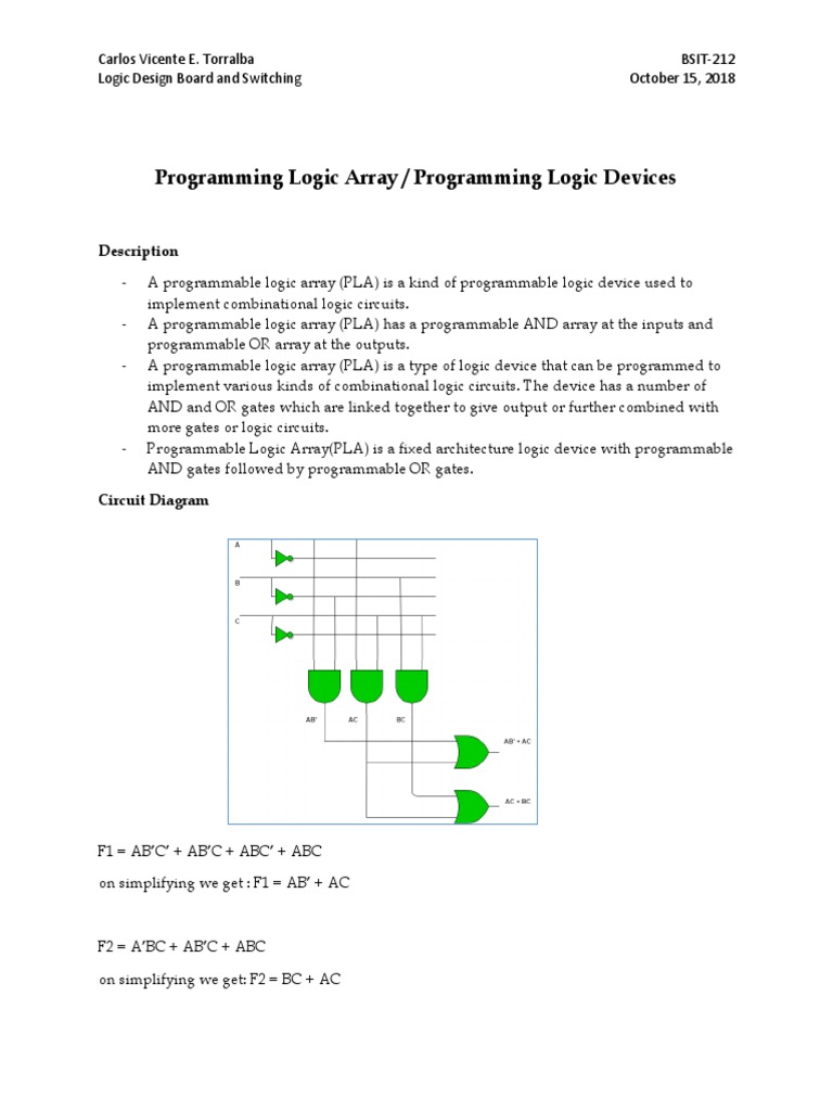Programming Logic Array | PDF | Logic Gate | Electronic Engineering
