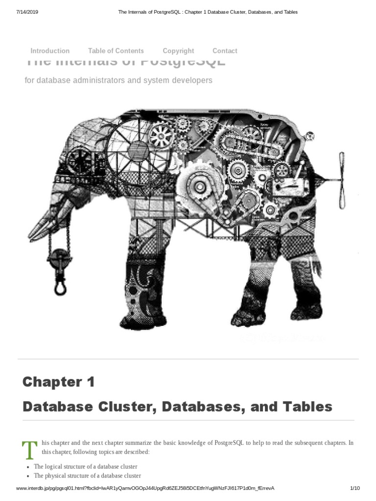 The Internals of PostgreSQL - Chapter 1 Database Cluster, Databases, and Tables | PDF | Database ...