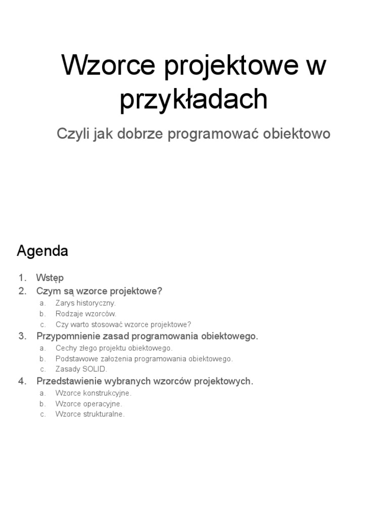 Wzorce Projektowe | PDF