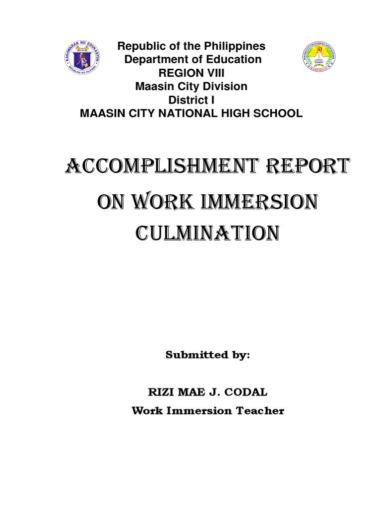Accomplishment Report WORKIMMERSION | PDF | Learning | Behavior Modification