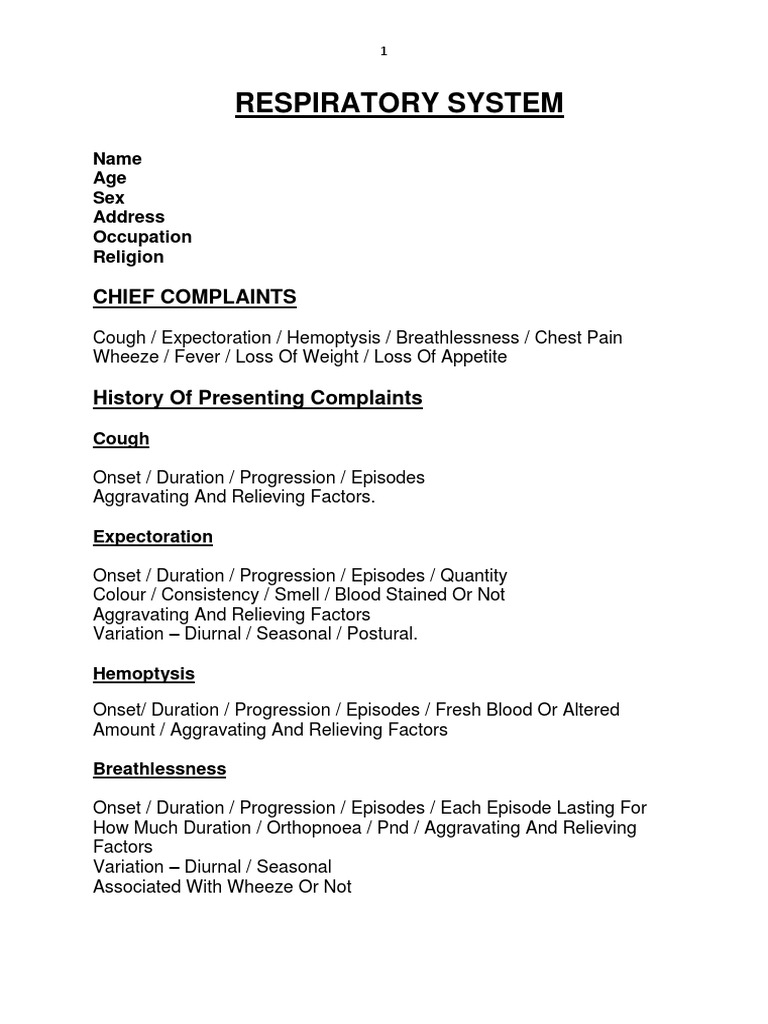 A Comprehensive Respiratory Examination: Documenting the Medical ...