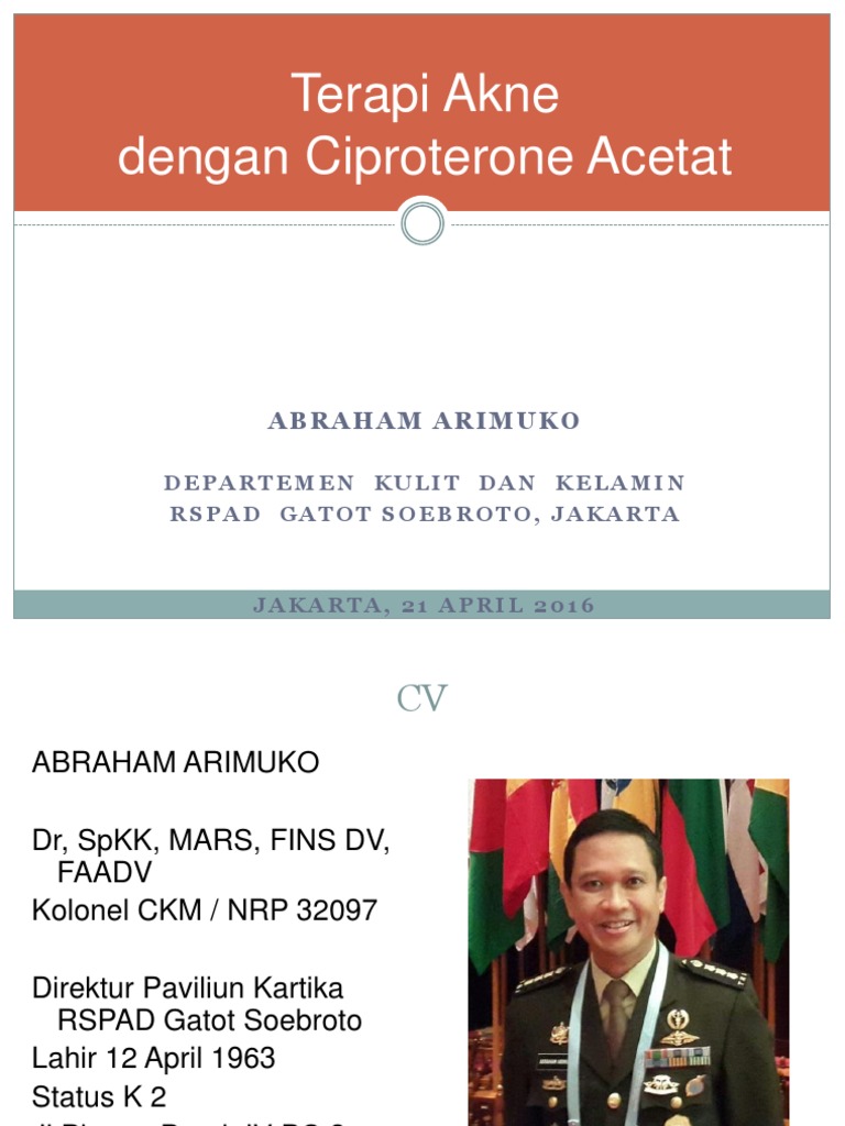 Terapi Akne Ciproterone Acetate Oleh Dr. Abraham Arimuko SPKK Mars ...