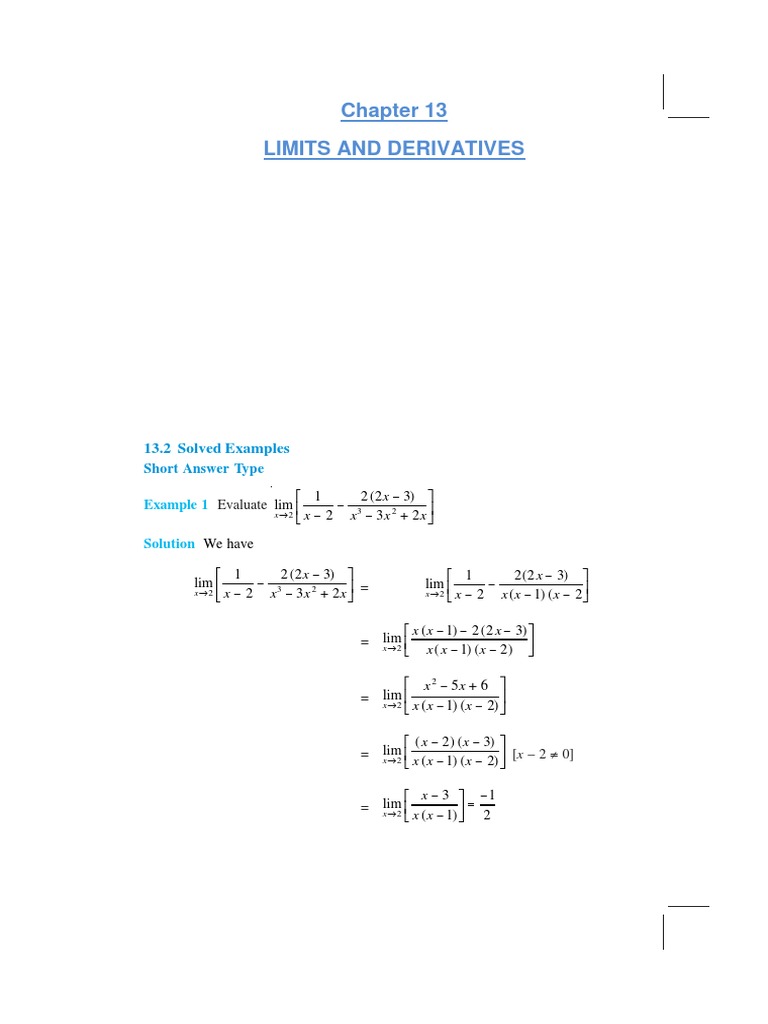 Xi Limits and Derivatives Examplar | PDF | Trigonometric Functions | Mathematical Relations