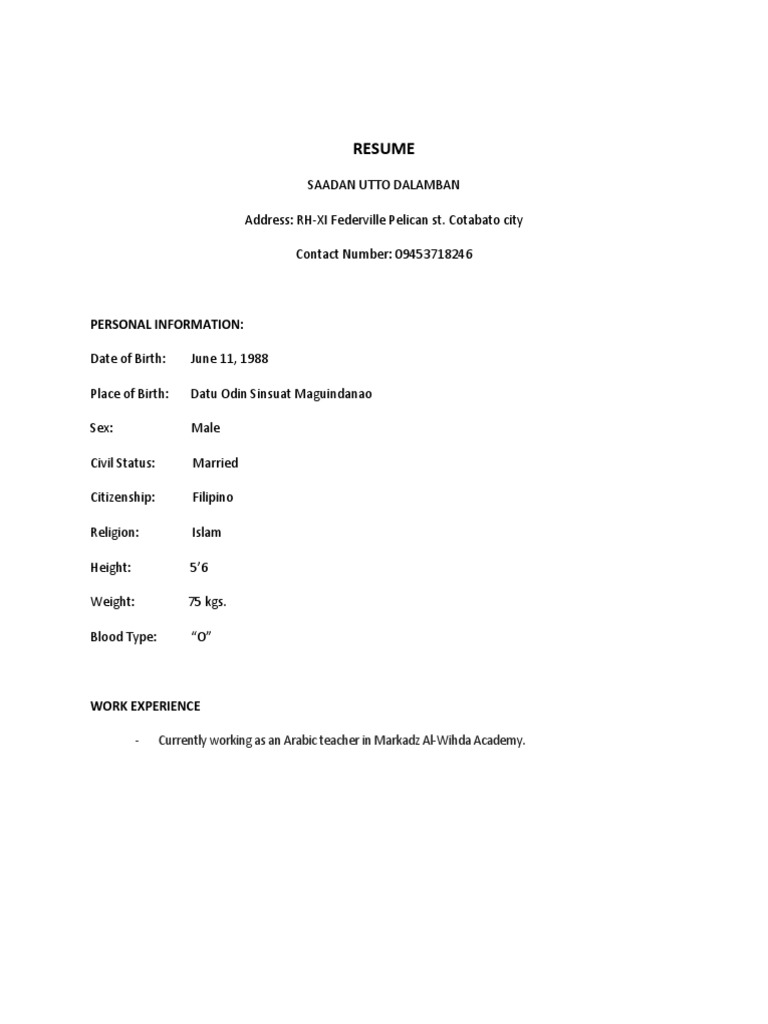 Resume1 Saadan | PDF