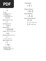 Fluid Mechanics Formulas | PDF | Fluid Dynamics | Pressure