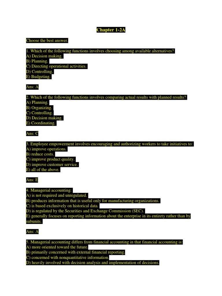 MAS Reviewer | Download Free PDF | Management Accounting | Accounting