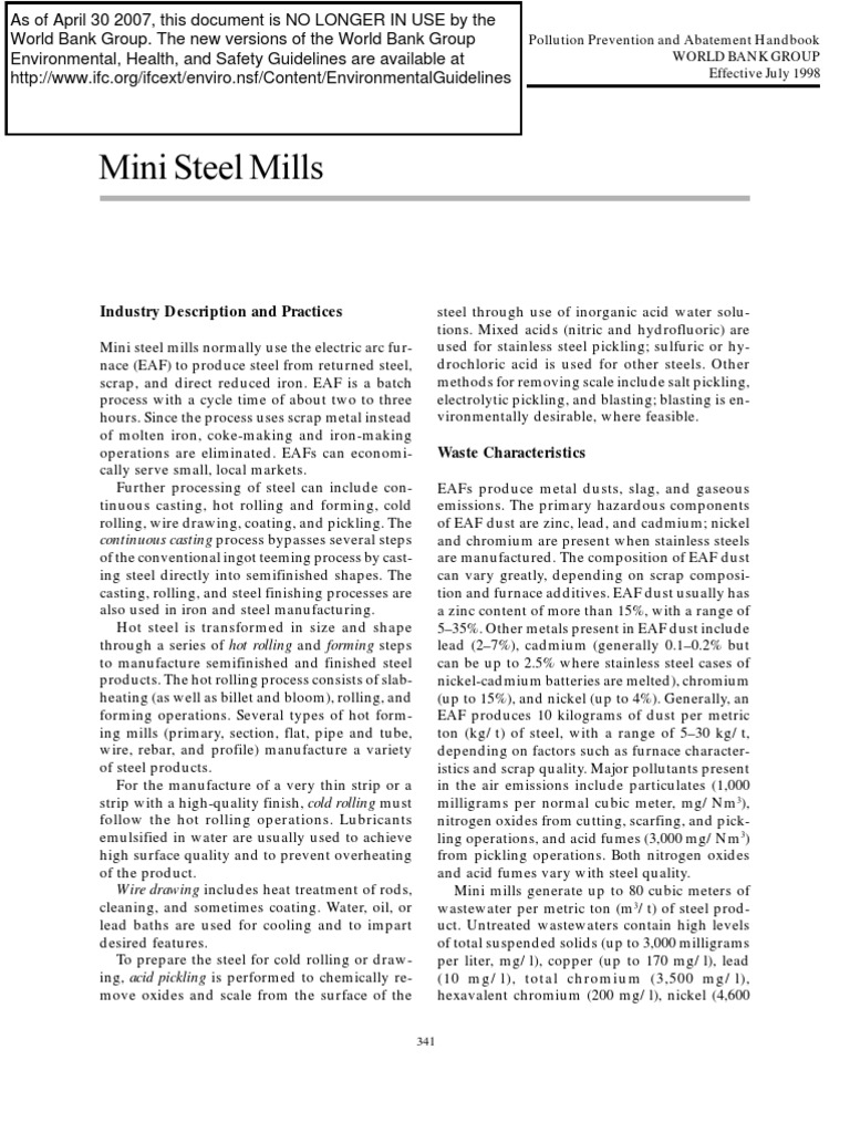 Mini Steel Mills: Industry Description and Practices | PDF | Chromium ...